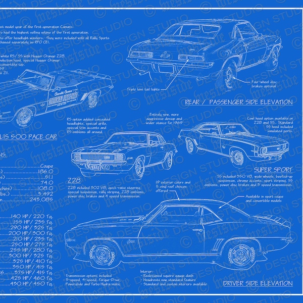 69 Camaro Print - Etsy