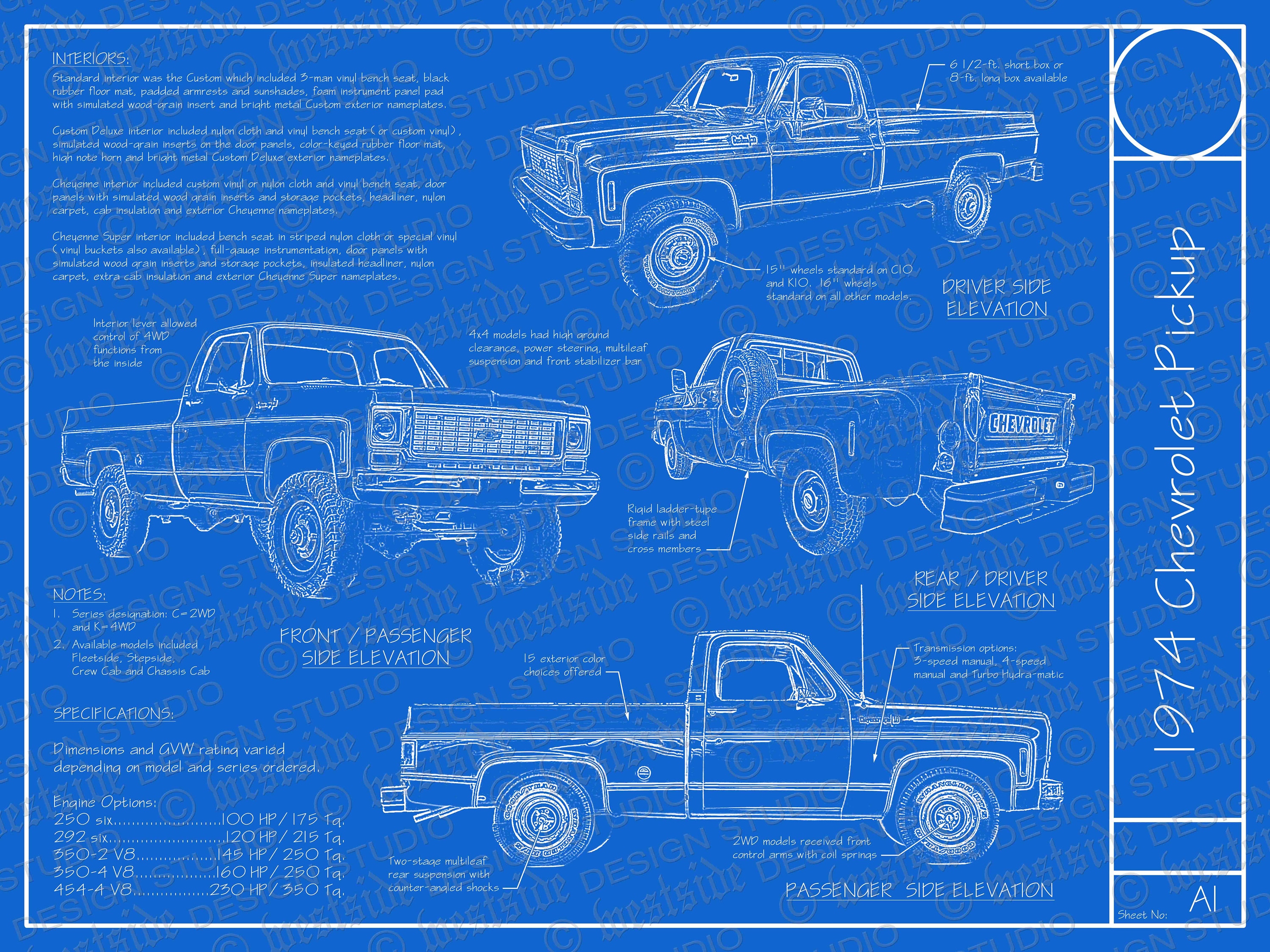 Chevy Car Blueprints