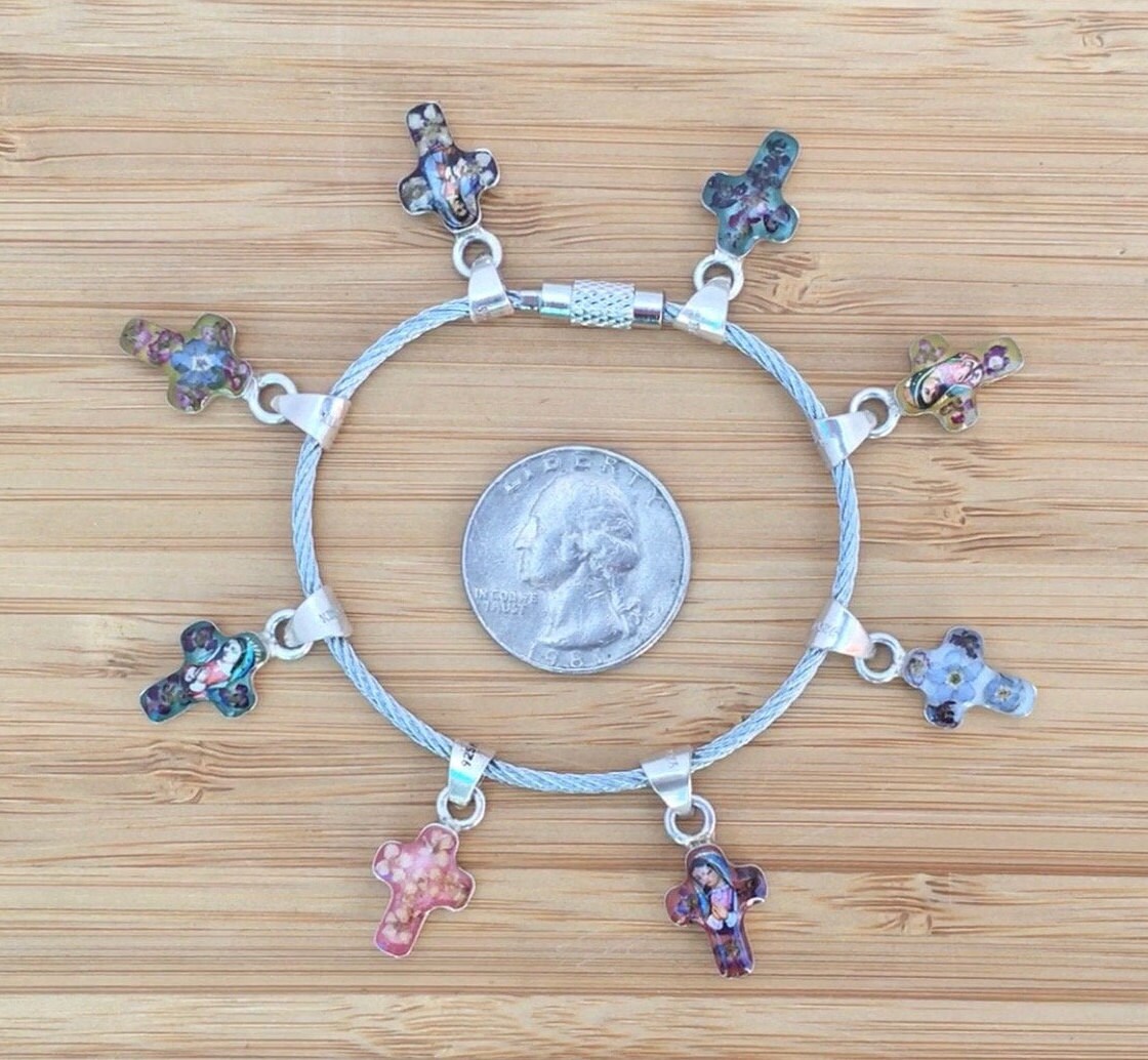 Pet Amulet Tiny Cross Virgin Mary Dog Collar Charm - Etsy