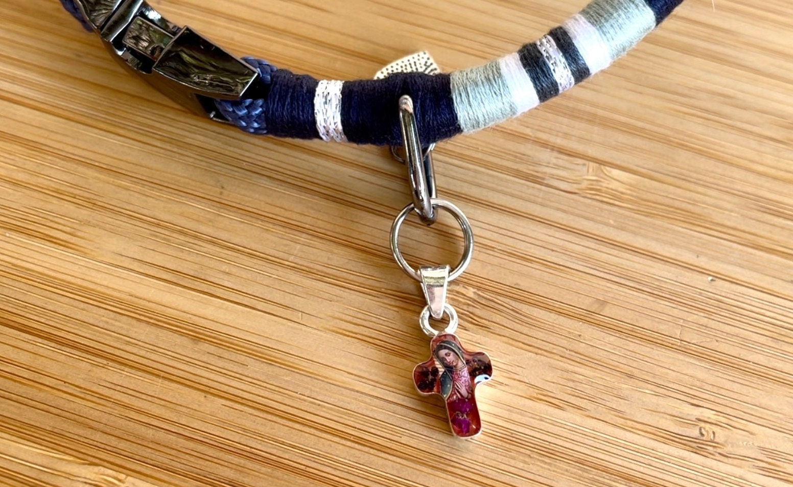 Pet Amulet Tiny Cross Virgin Mary Dog Collar Charm - Etsy