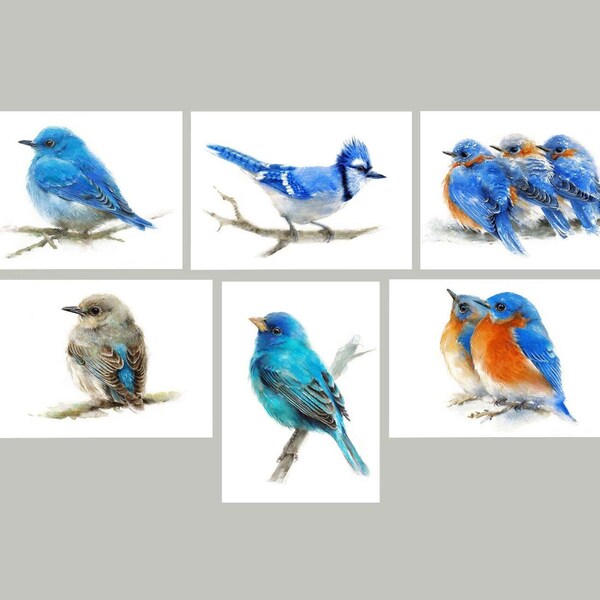 Blue Bird Card - Etsy