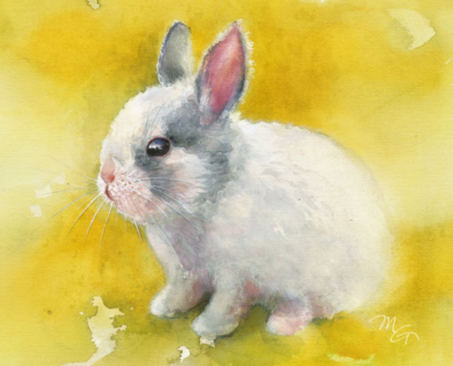 Bunny Rabbit Watercolor Painting Art Print. Nature Animal - Etsy Israel