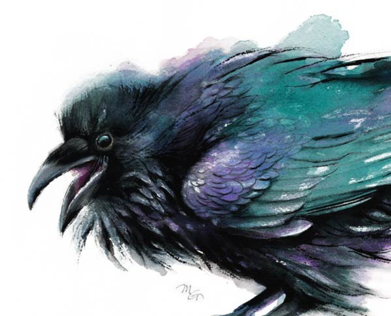 Raven Painting Watercolor Giclee Print. Nature or Bird | Etsy