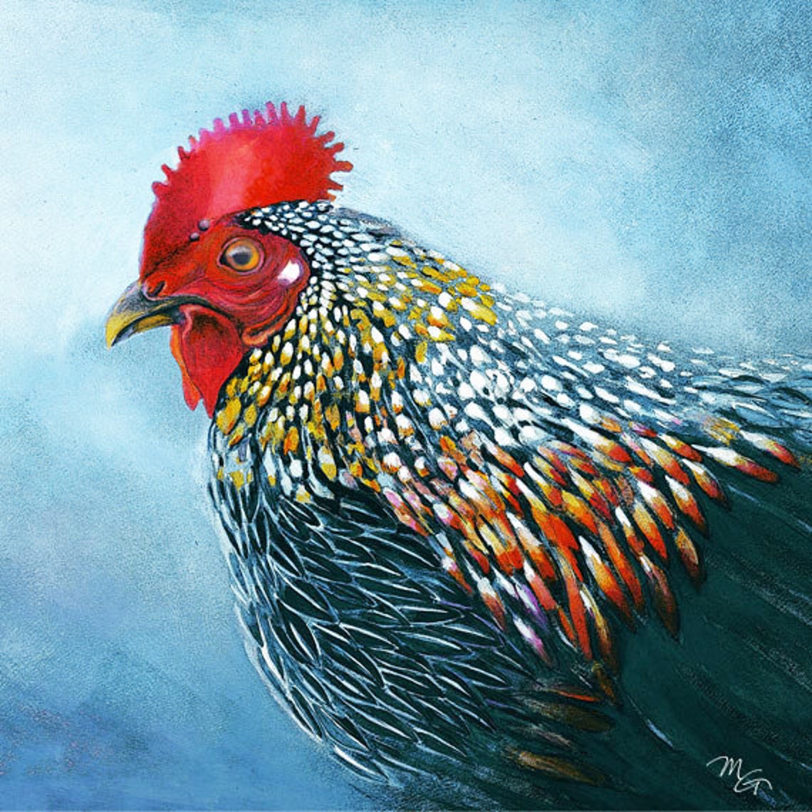 Bird Watercolor Painting Chicken Art Print. Nature Animals - Etsy