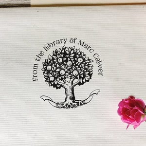 APPLE TREE Personalised Ex Libris Wooden Stamp the Tree of - Etsy
