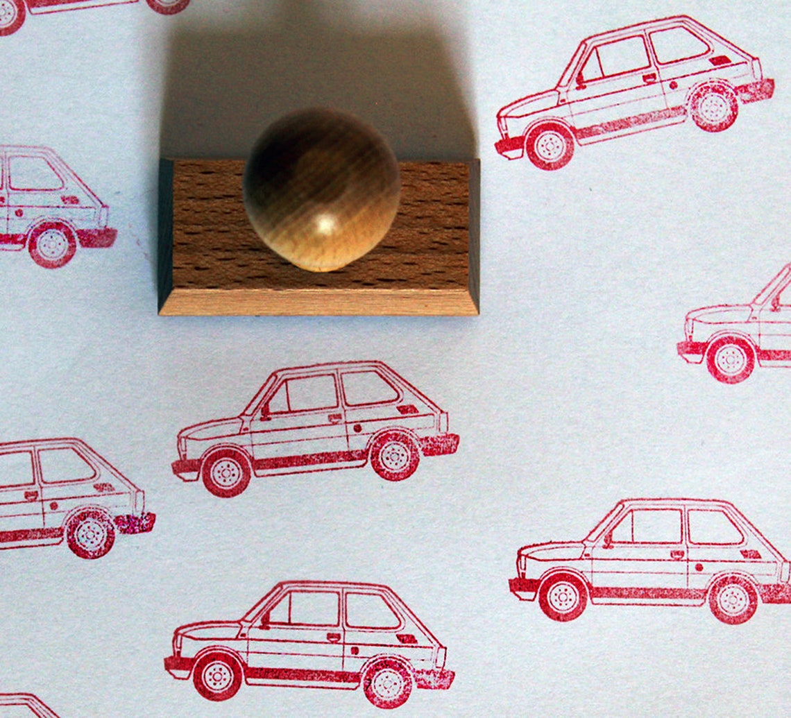 Car Rubber Stamp fiat 126p. Vintage Car Stamp. - Etsy