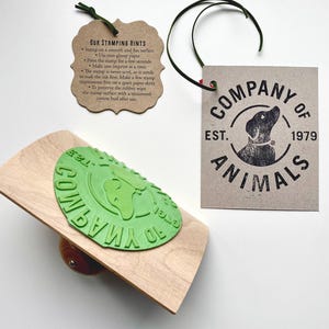 EXTRA LARGE ROCKER Mount Logo Stamp. Custom Rubber Woodden Stamp ...