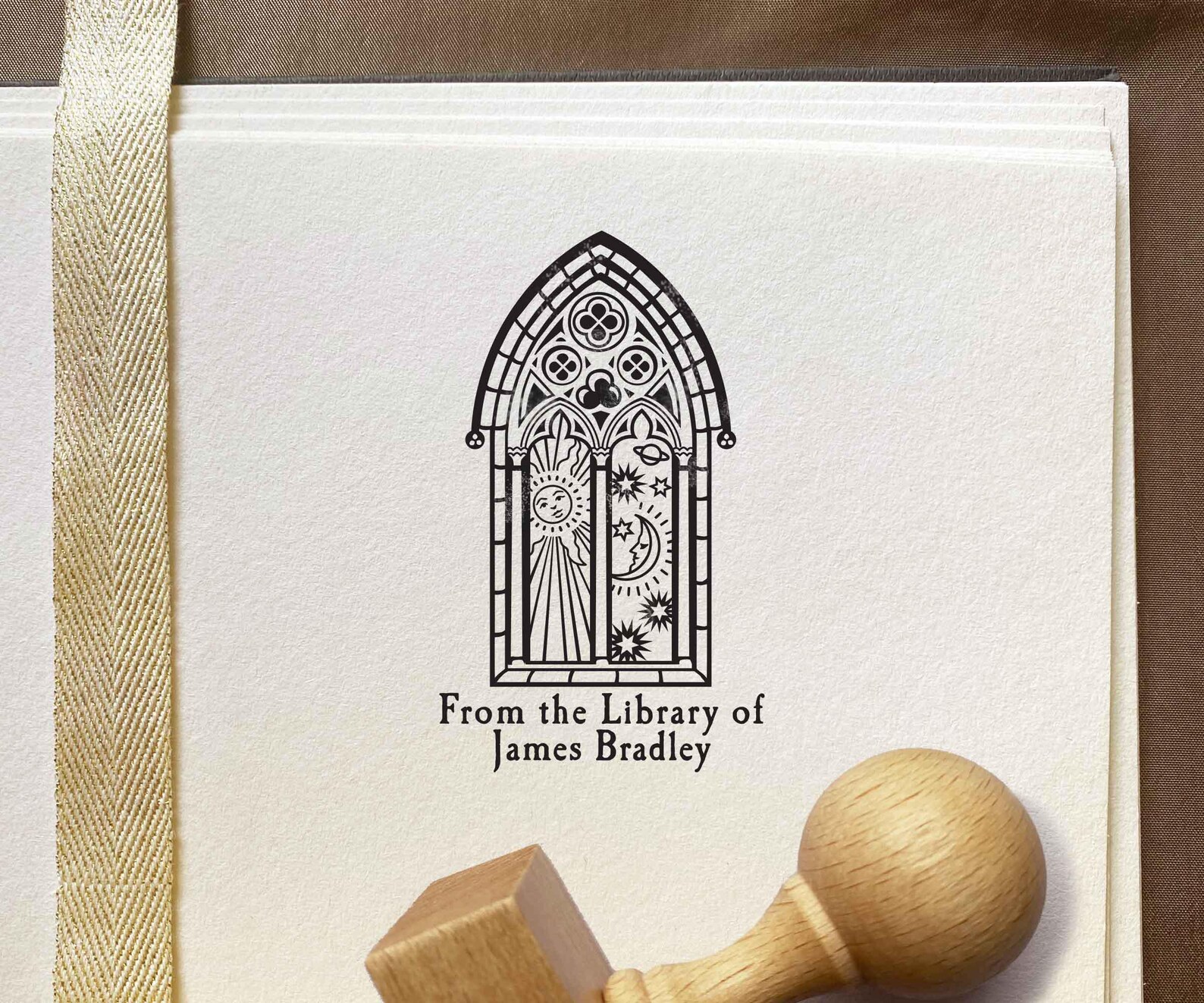 Medieval Window Ex Libris Stamp: Gothic Personalized Bookplate - Etsy
