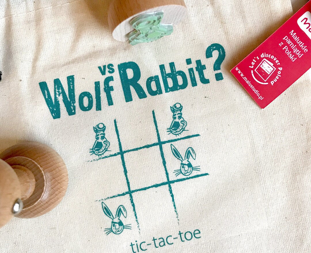 Wolf Vs Rabbit Tic-tac-toe Wooden Stamp Set: Easter Spring Game - Etsy