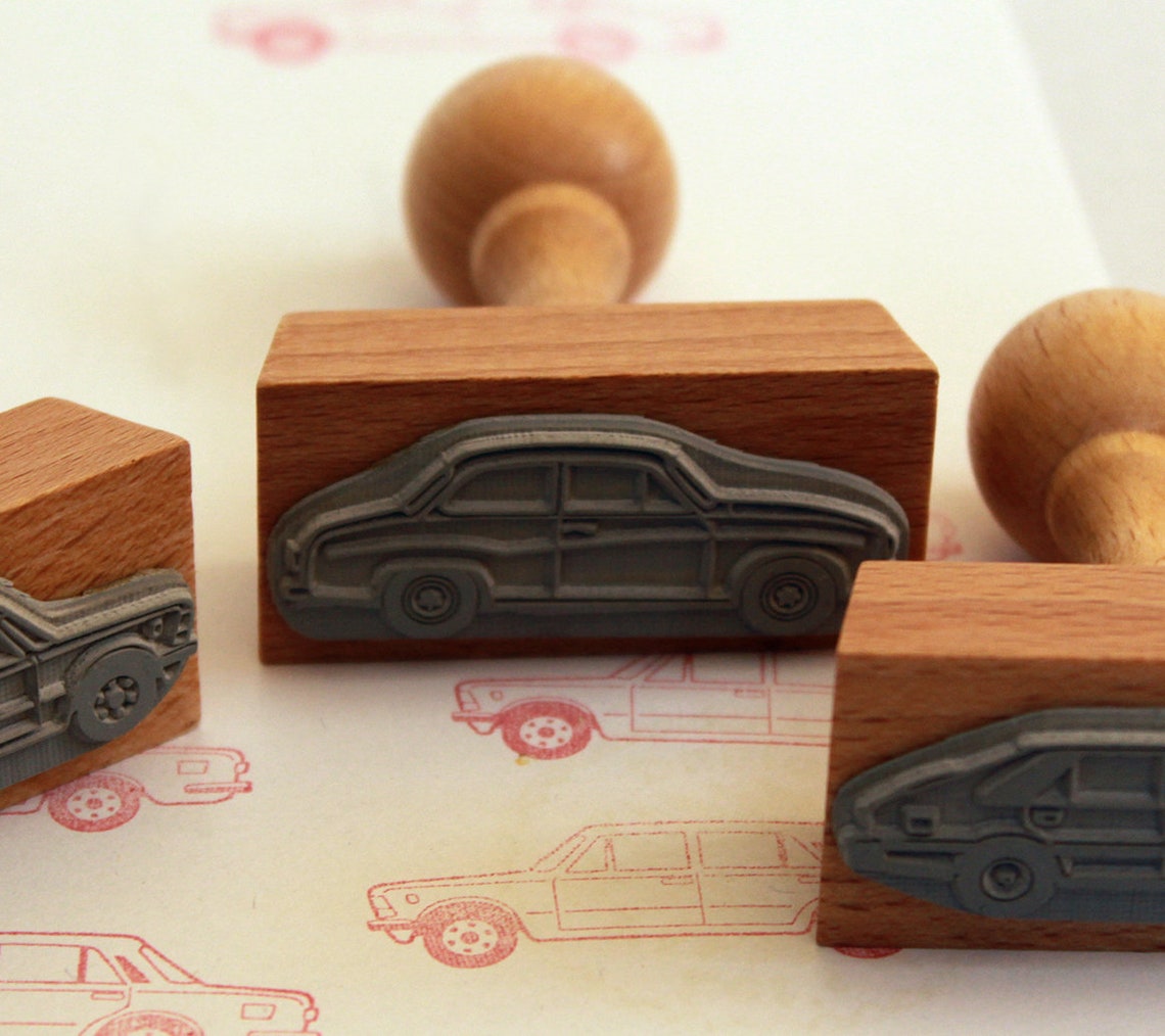Vintage Rubber Stamp Stylish OLD CAR Syrena 105 | Etsy