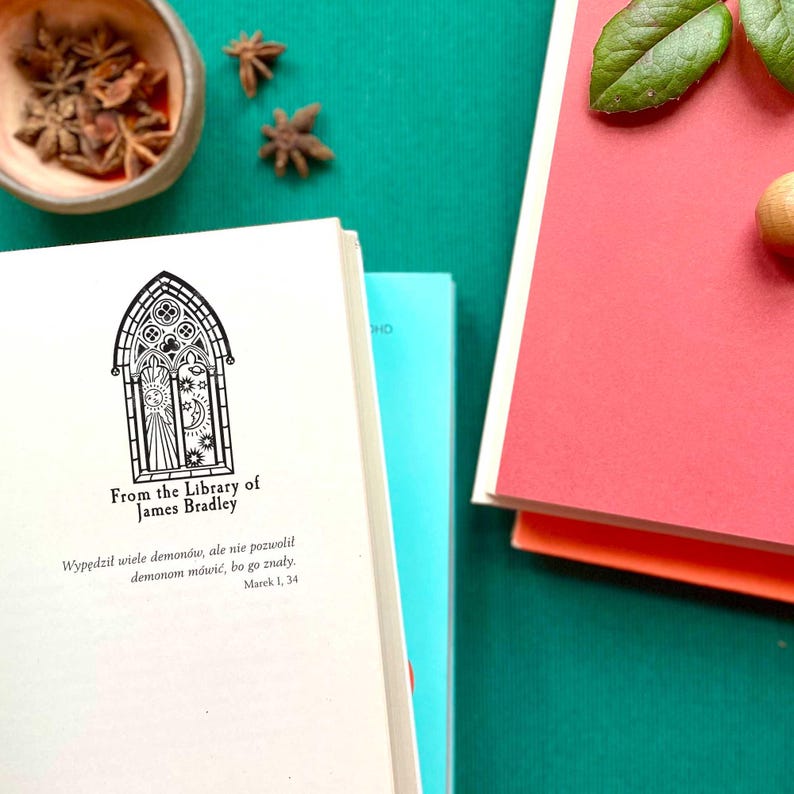 Medieval Window Ex Libris Stamp: Gothic Personalized Bookplate - Etsy