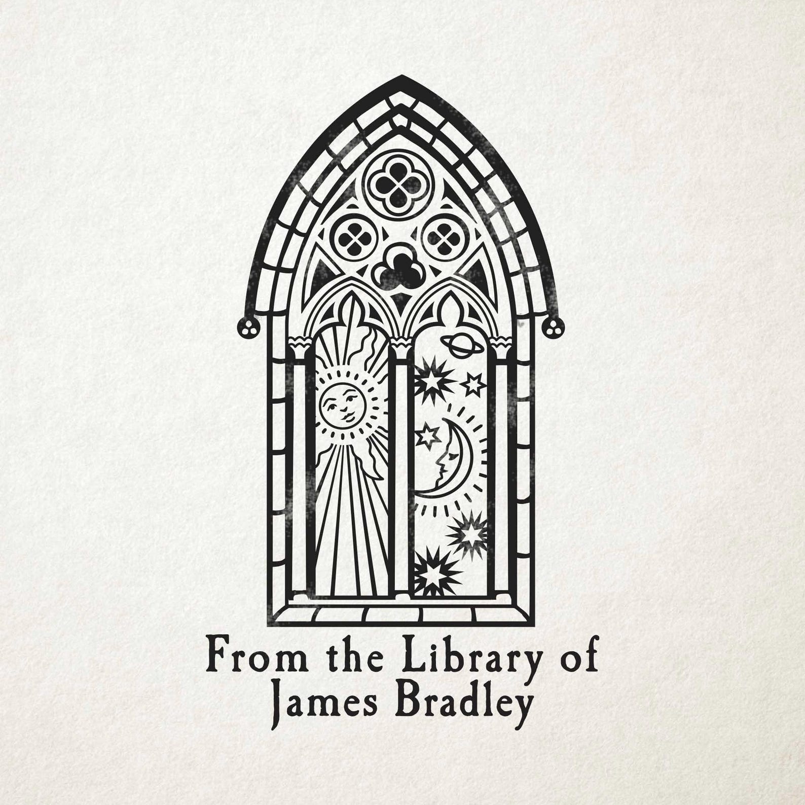 Medieval Window Ex Libris Stamp: Gothic Personalized Bookplate - Etsy