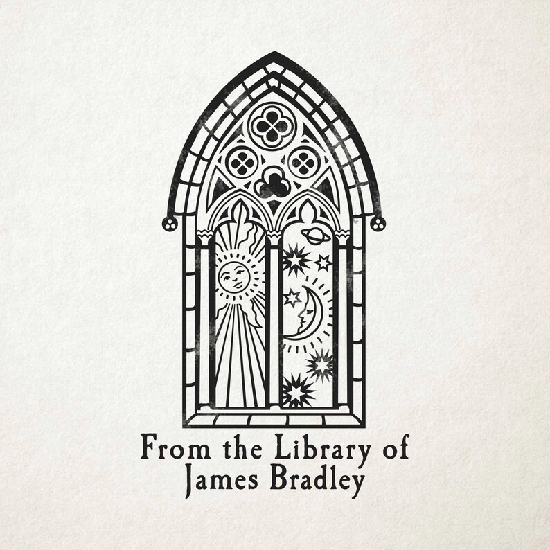 Medieval Window Ex Libris Stamp: Gothic Personalized Bookplate - Etsy