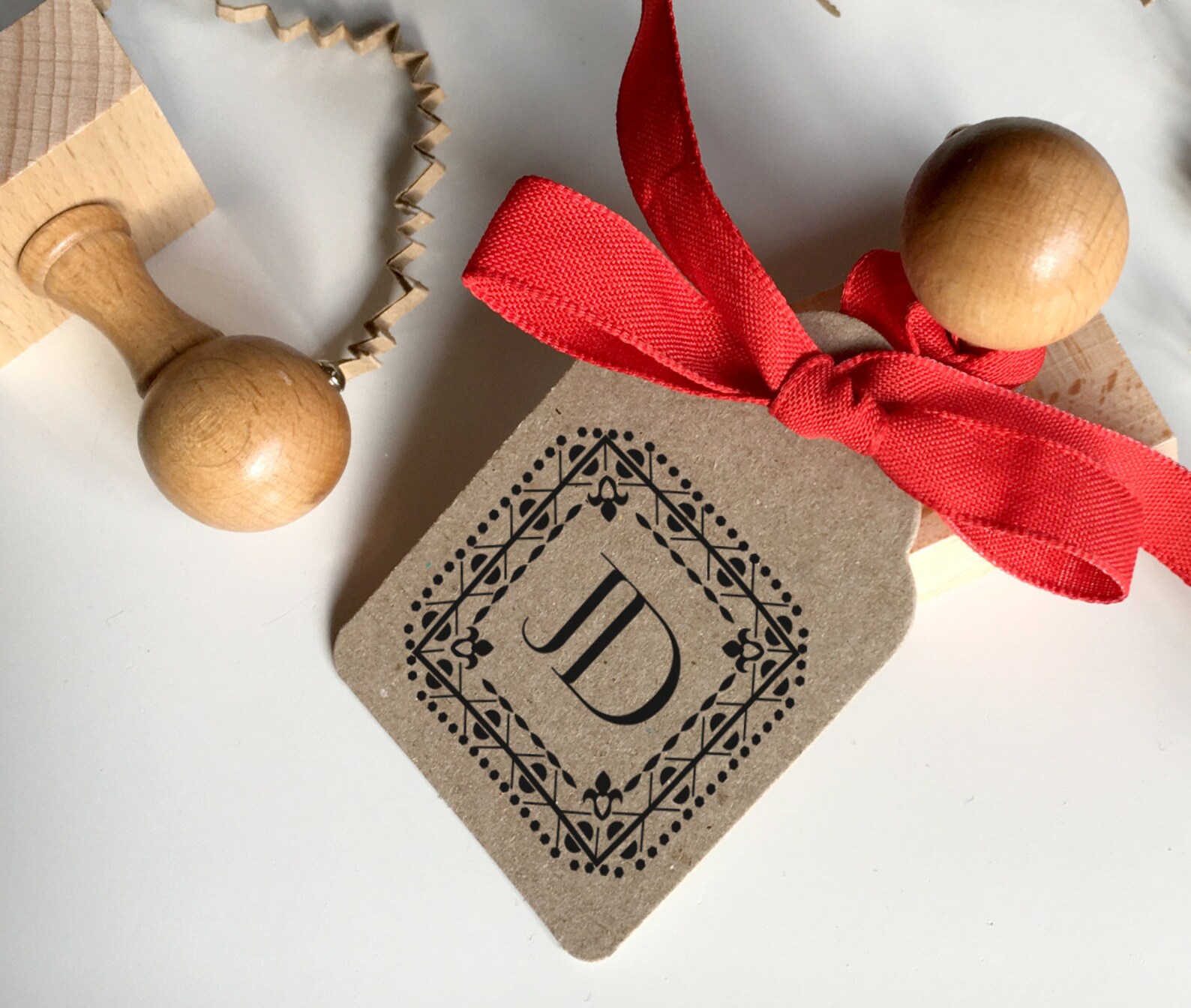 Personalised MONOGRAM Wooden Stamp. INITIALS Ex Libris | Etsy