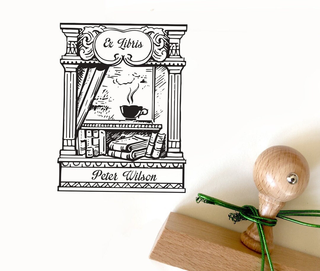 English Library Ex Libris Stamp - Classic Victorian Design - Perfect ...