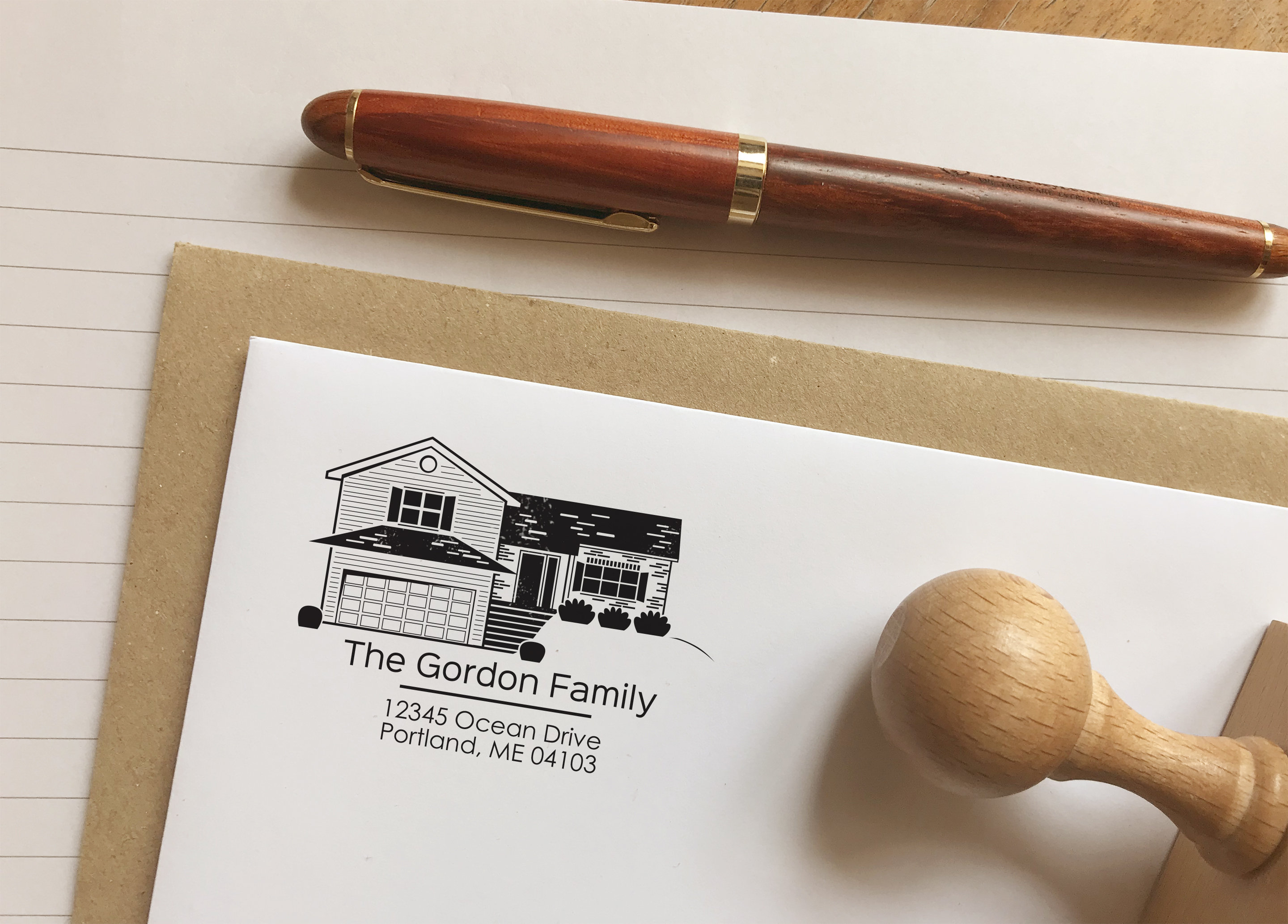 RETURN Address Stamp House Drawing Portrait of the House | Etsy