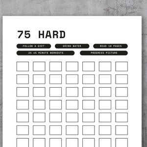 75 Hard Challenge Tracker 75 Day Challenge 75 Soft Challenge 75 Hard ...