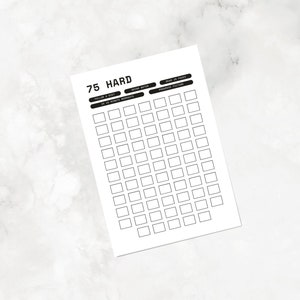 75 Hard Challenge Tracker 75 Day Challenge 75 Soft Challenge 75 Hard ...