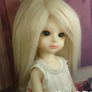 BJD Doll Fabric Fur Wig Smoke Yellow Wig Hair for 1/12 1/8 1/6 Bjd ...