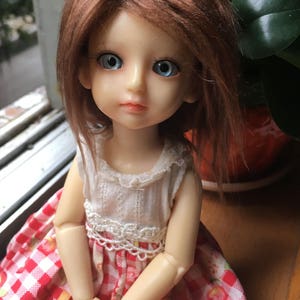 BJD Doll Fabric Fur Wig Brown Hair for 1/12 1/8 1/6 Bjd Dolls 3-4",4-4. ...