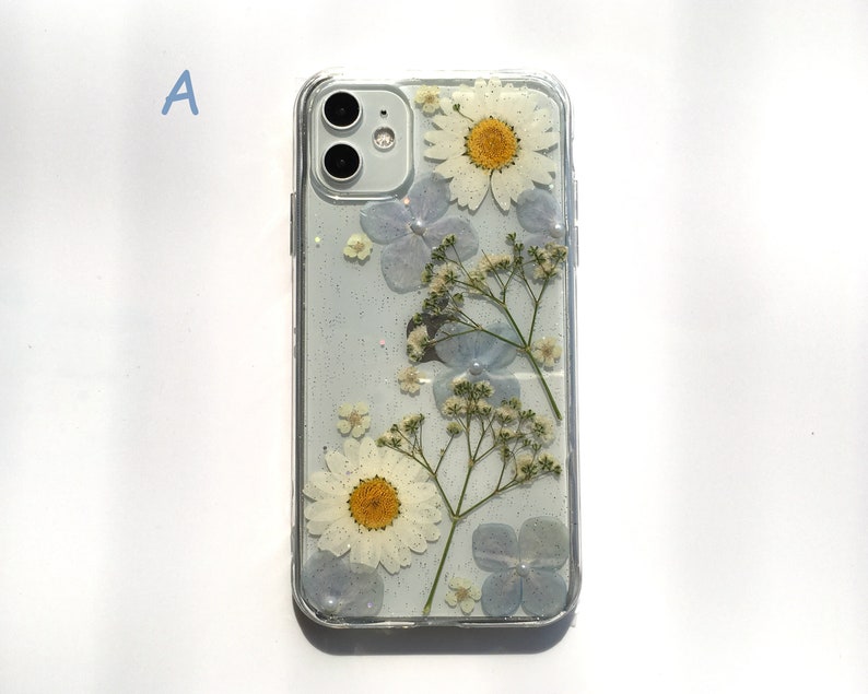 Handmade Real Dried Pressed Flower Phone Case, iPhone 7 8 Plus X Xr Xs ...