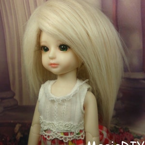 BJD Doll Fabric Fur Wig Smoke Yellow Wig Hair for 1/12 1/8 1/6 Bjd ...