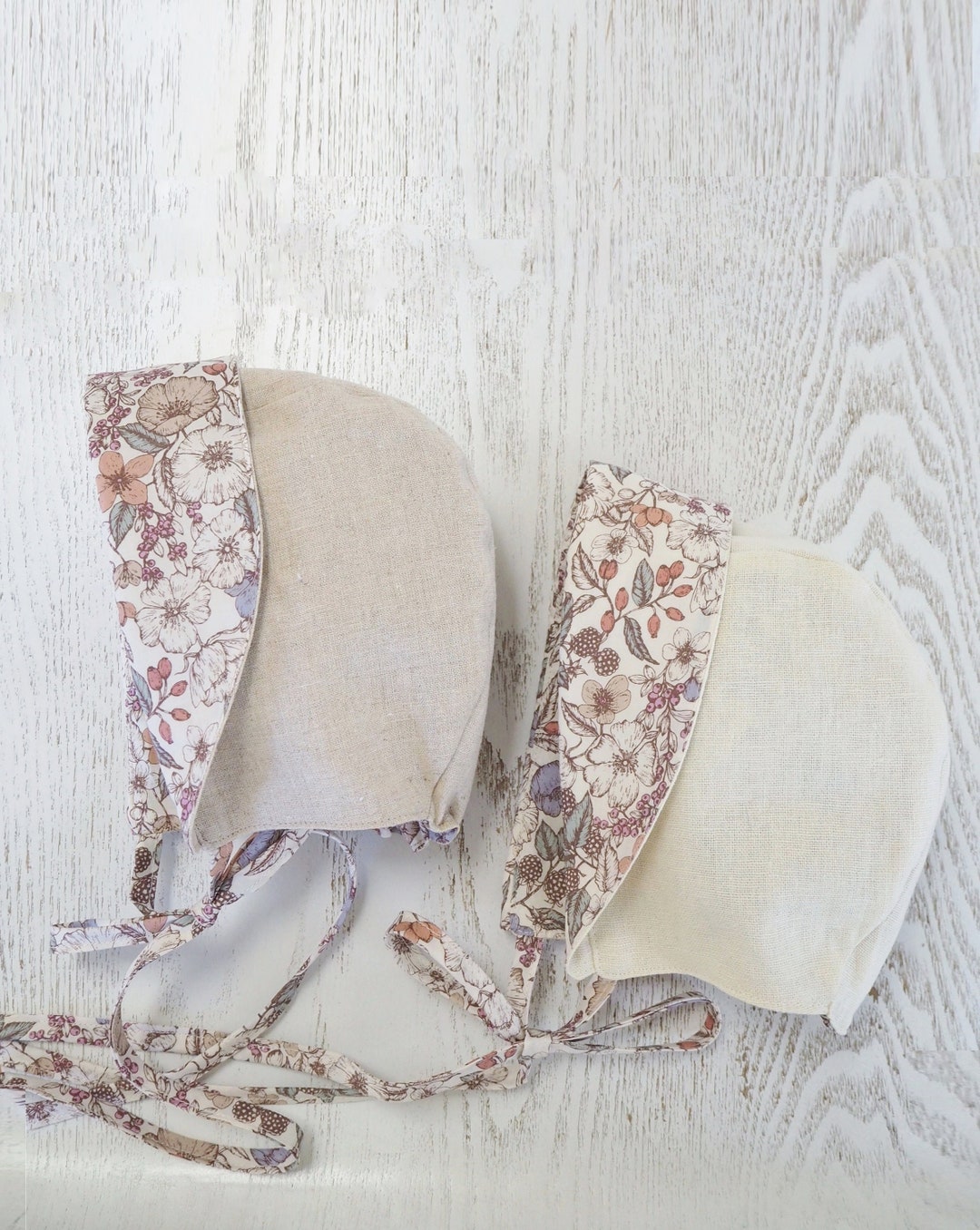 Baby Girl Sun Bonnet, Natural Beige Linen Bonnet, off White Linen ...