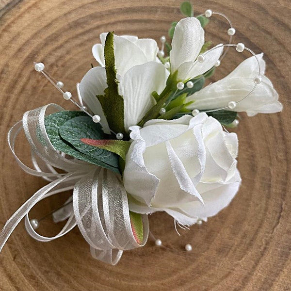 Silk Flower Corsage - Etsy UK