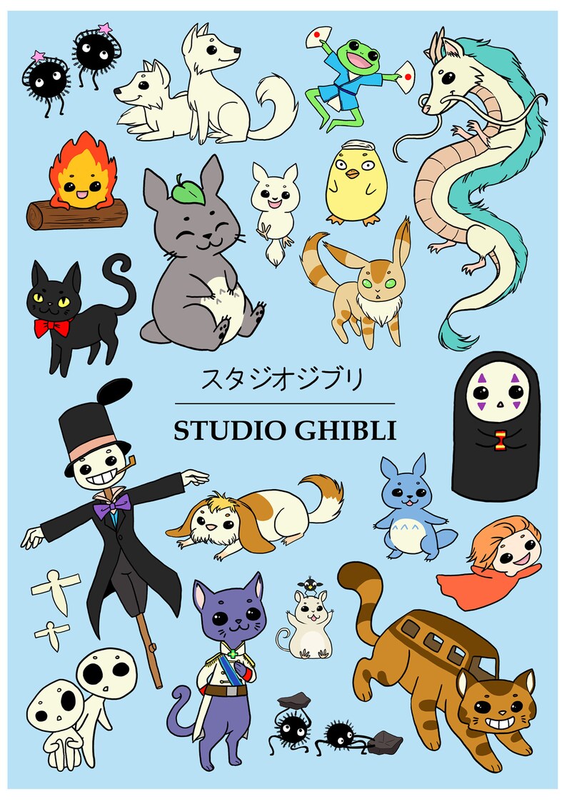 Studio Ghibli Chibi Poster A5/A4 Print | Etsy