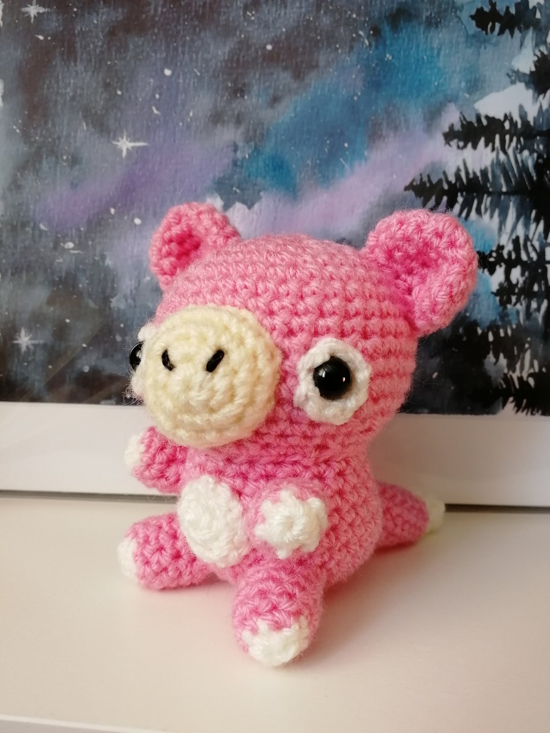 Slowpoke Crocheted Pokemon Amigurumi Plushie - Etsy