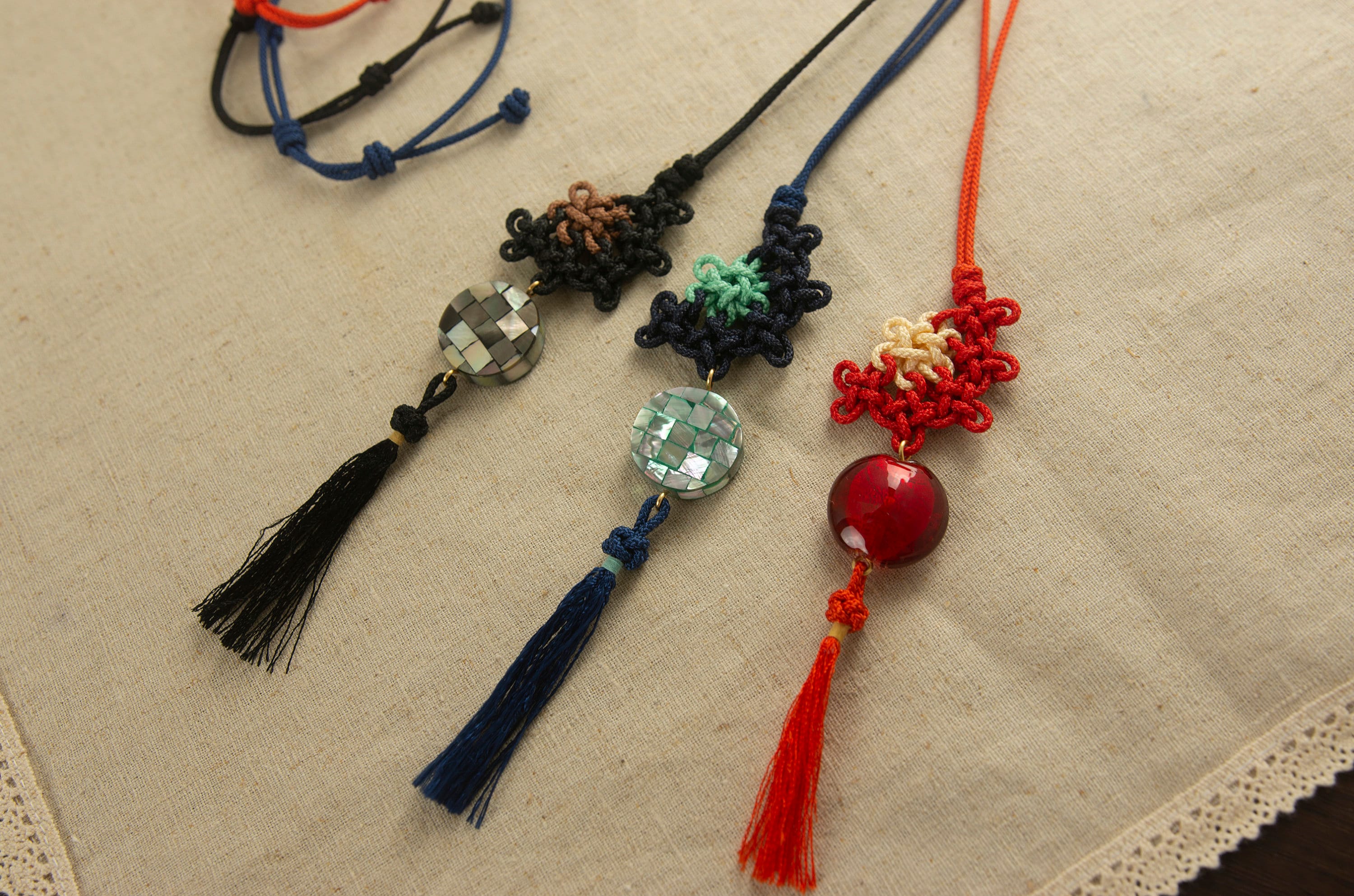 Korean Knot Necklace Traditional Cotton Cord Knot Oriental - Etsy