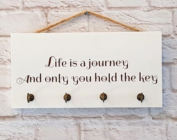 inspirational quotes sign key holder wall hooks wall key | Etsy
