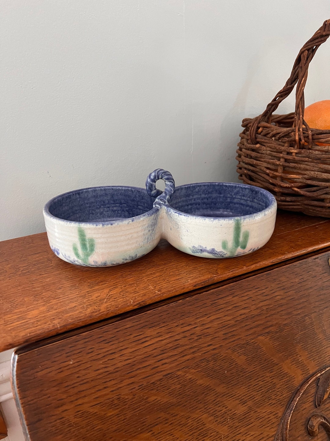 Handmade, Hand Thrown Ceramic Condiment Server, Salsa and Guacamole ...