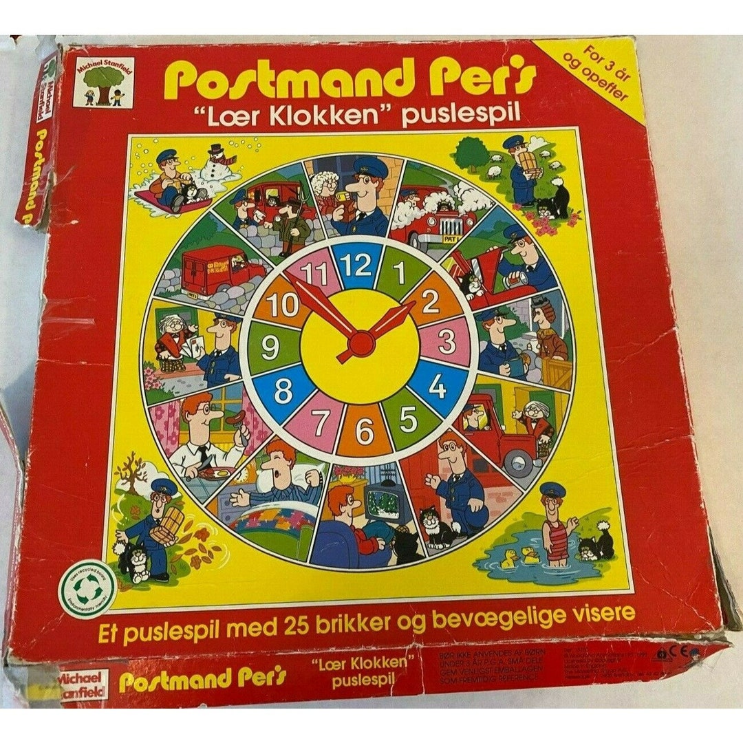 Postman Pat Animated TV Show Children's Clock Jigsaw Puzzle Danish ...