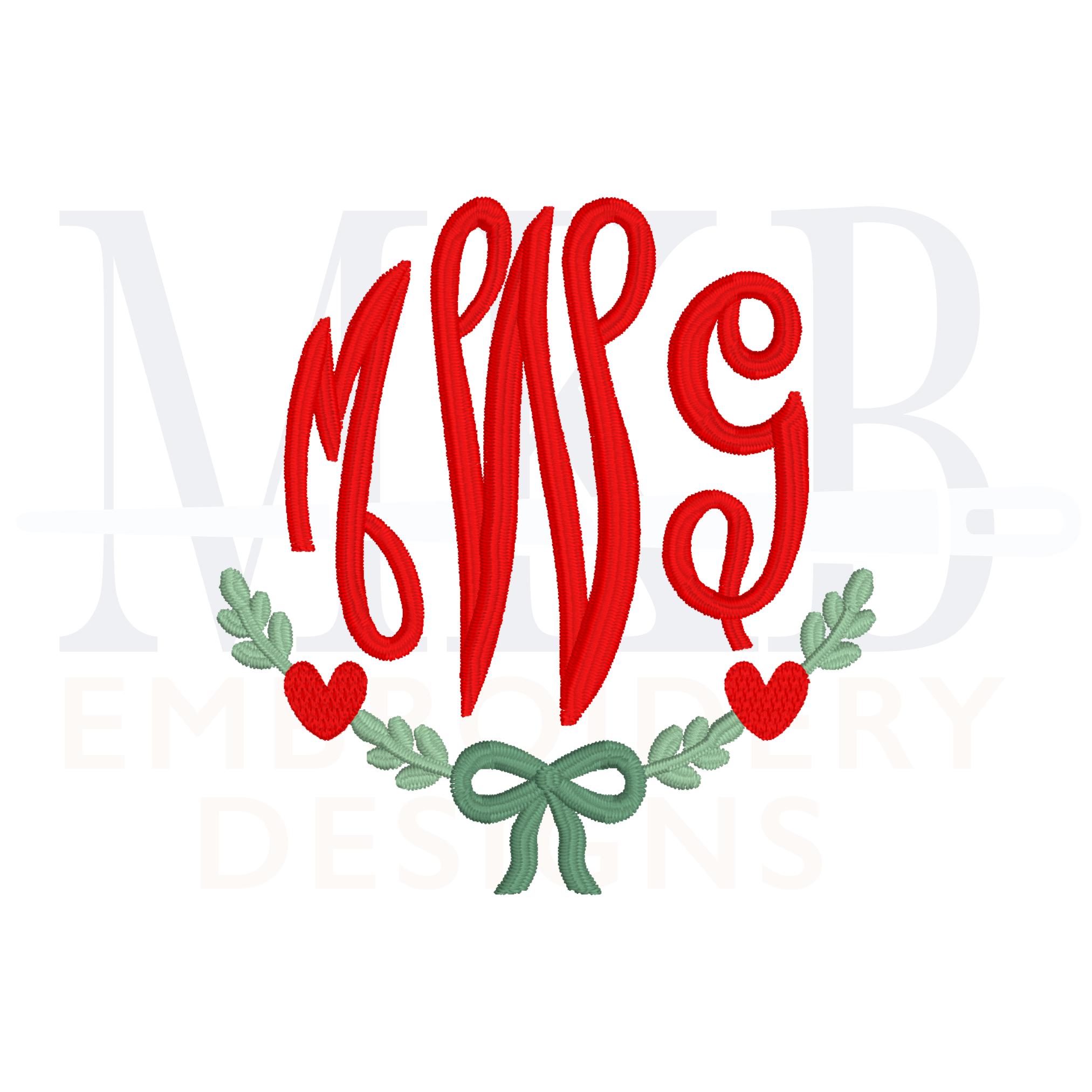 Heart Bow Laurel, Bow Greenery Frame, Mini Hearts and Bow Frame ...