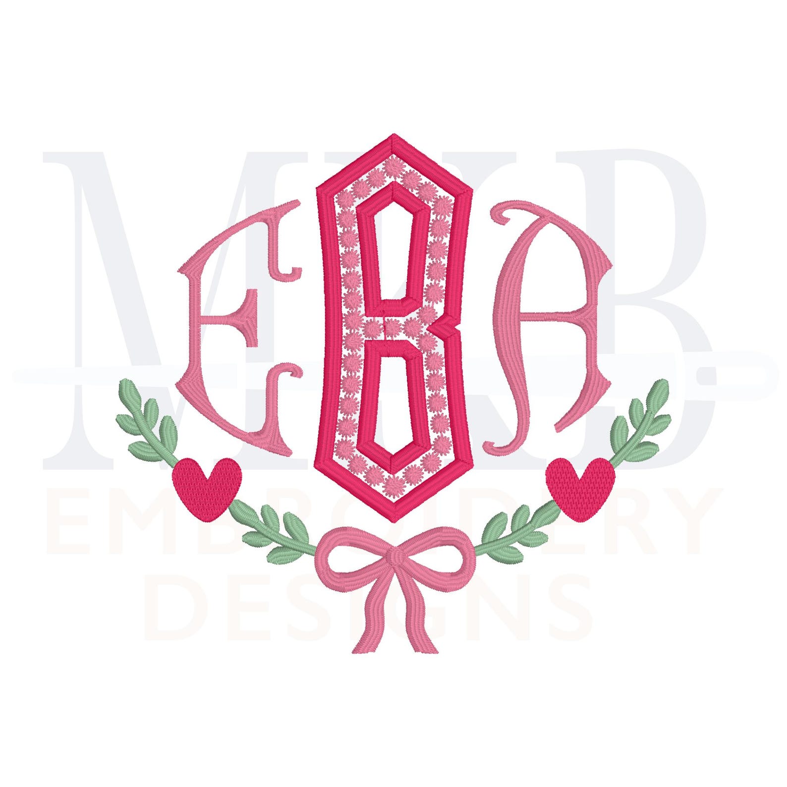 Heart Bow Laurel, Bow Greenery Frame, Mini Hearts and Bow Frame ...