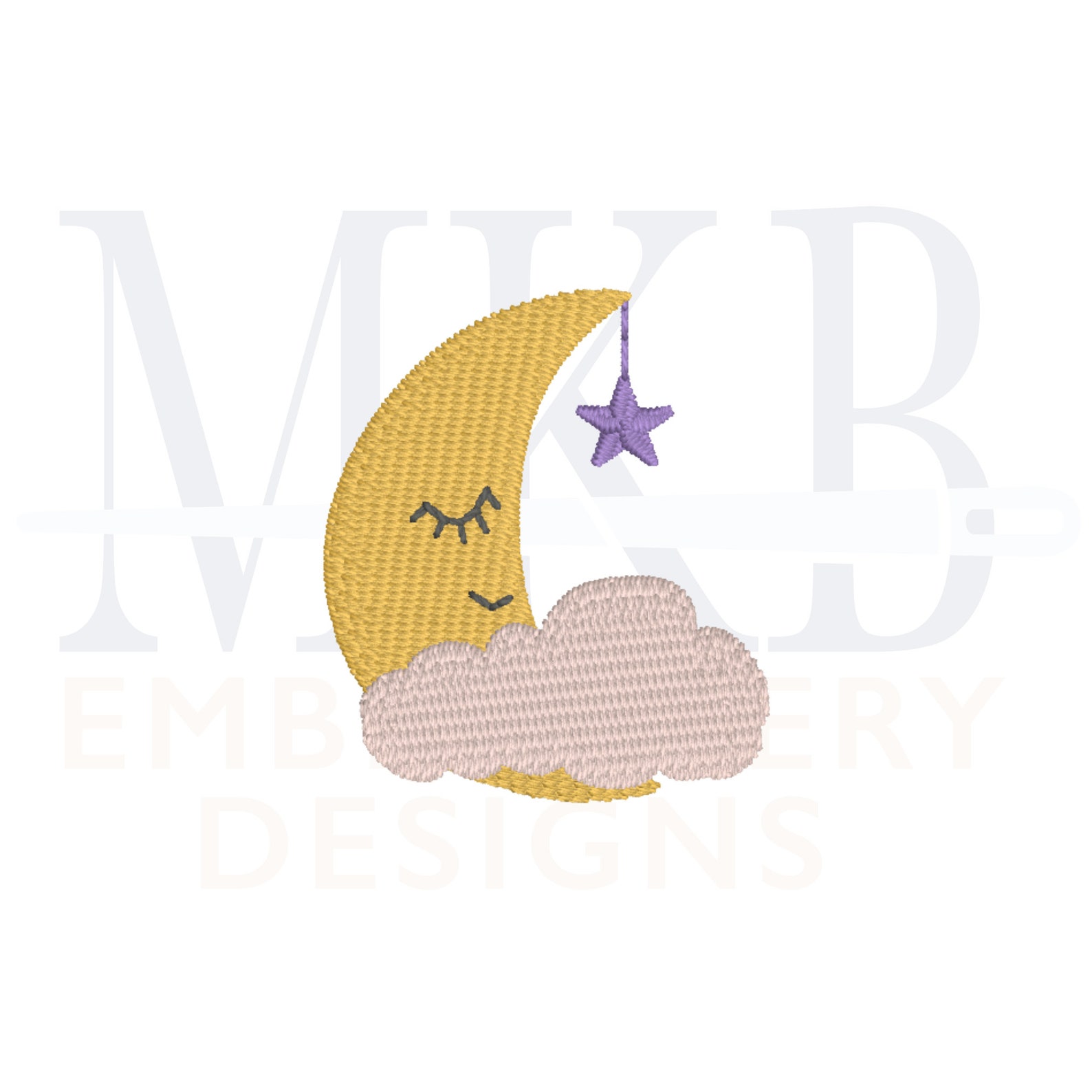 Moon Star and Cloud Embroidery Design, Mini Moon, Little Star, Baby ...