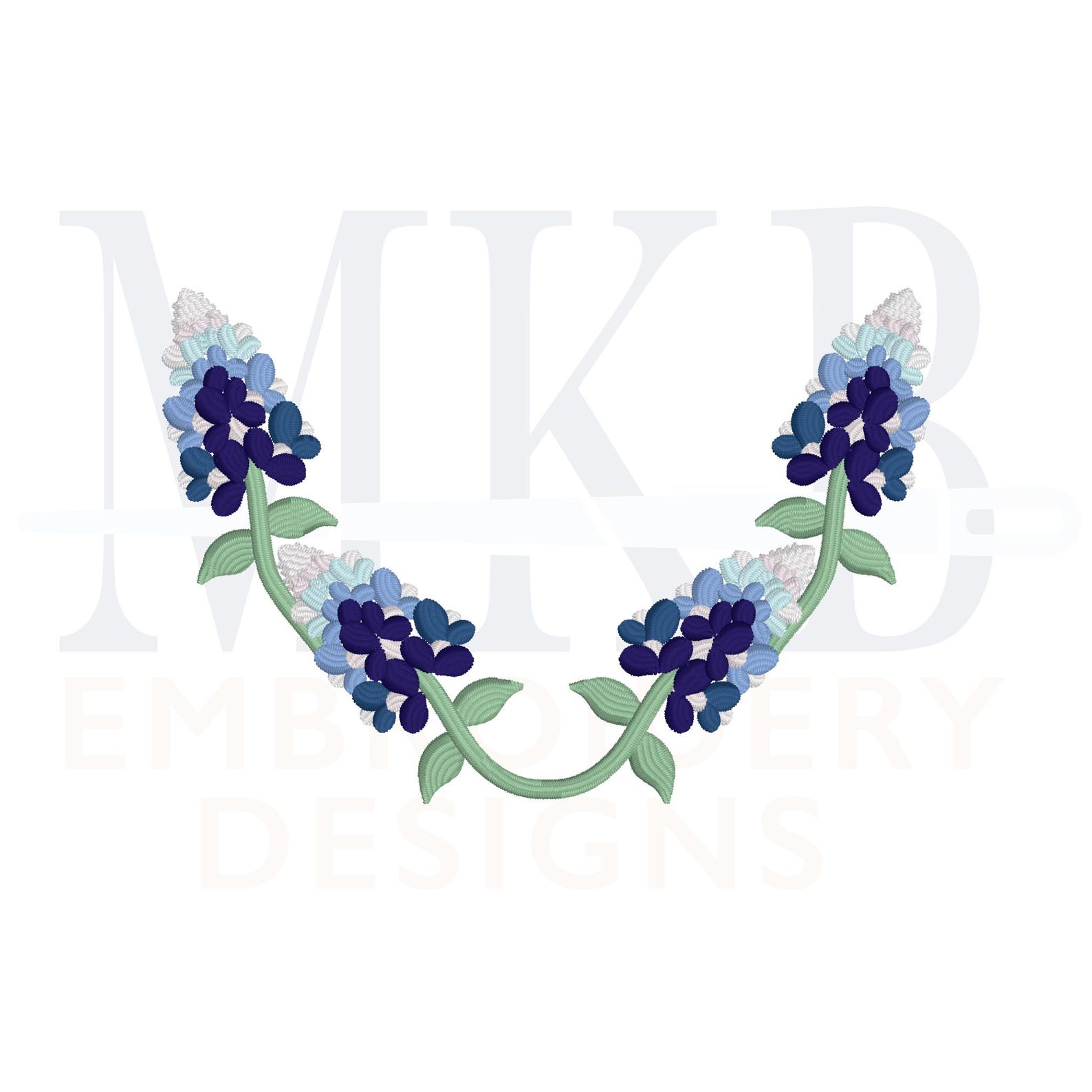 Bluebonnet Laurel, Wildflower Embroidery, Bluebonnet Embroidery Design ...
