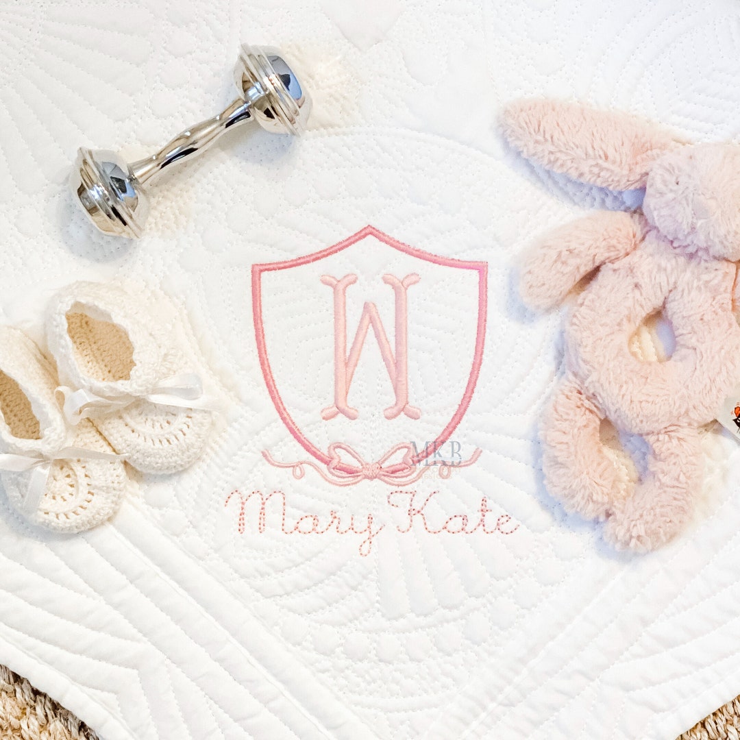 Bow Crest, Bow With a Heart Monogram Frame, Ribbon Border, Heirloom Bow ...