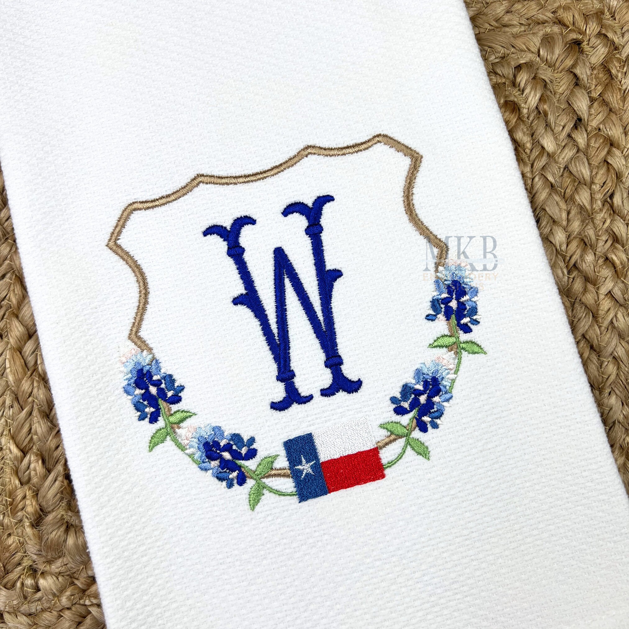 Texas Bluebonnets Crest, Bluebonnet Embroidery, Wildflower, Floral ...