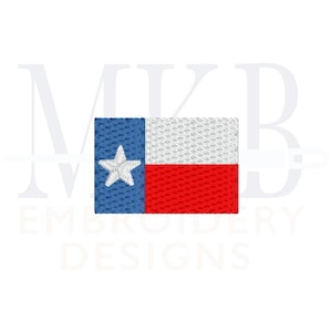 Texas Flag Embroidery Design, Light Fill Stitch, Mini Texas Flag, Tiny ...