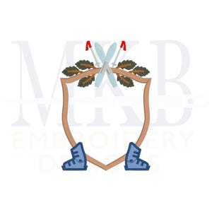 Skis and Boots Pine Outer Poles Crest, Snow Ski Crest, Winter ...