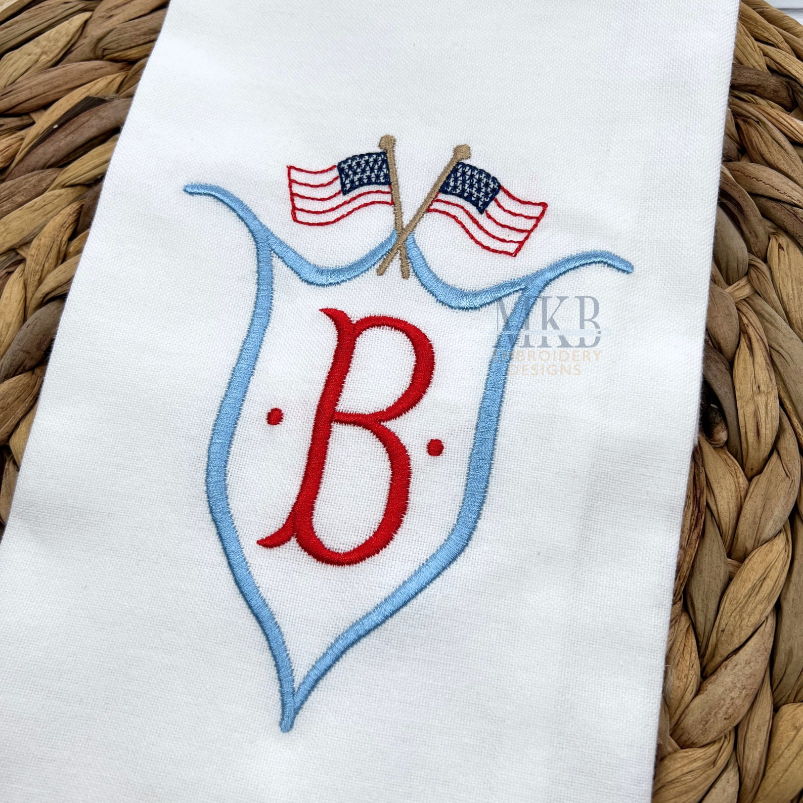 American Flag Crest, Patriotic Scroll Crest, Fourth of July, Monogram ...