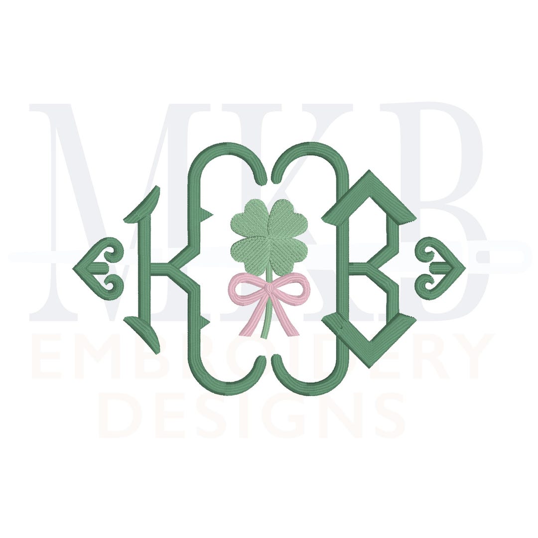 Four Leaf Clover Bow Embroidery Design, Mini Irish Clover, St. Patrick ...