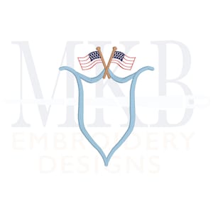 American Flag Crest, Patriotic Scroll Crest, Fourth of July, Monogram ...