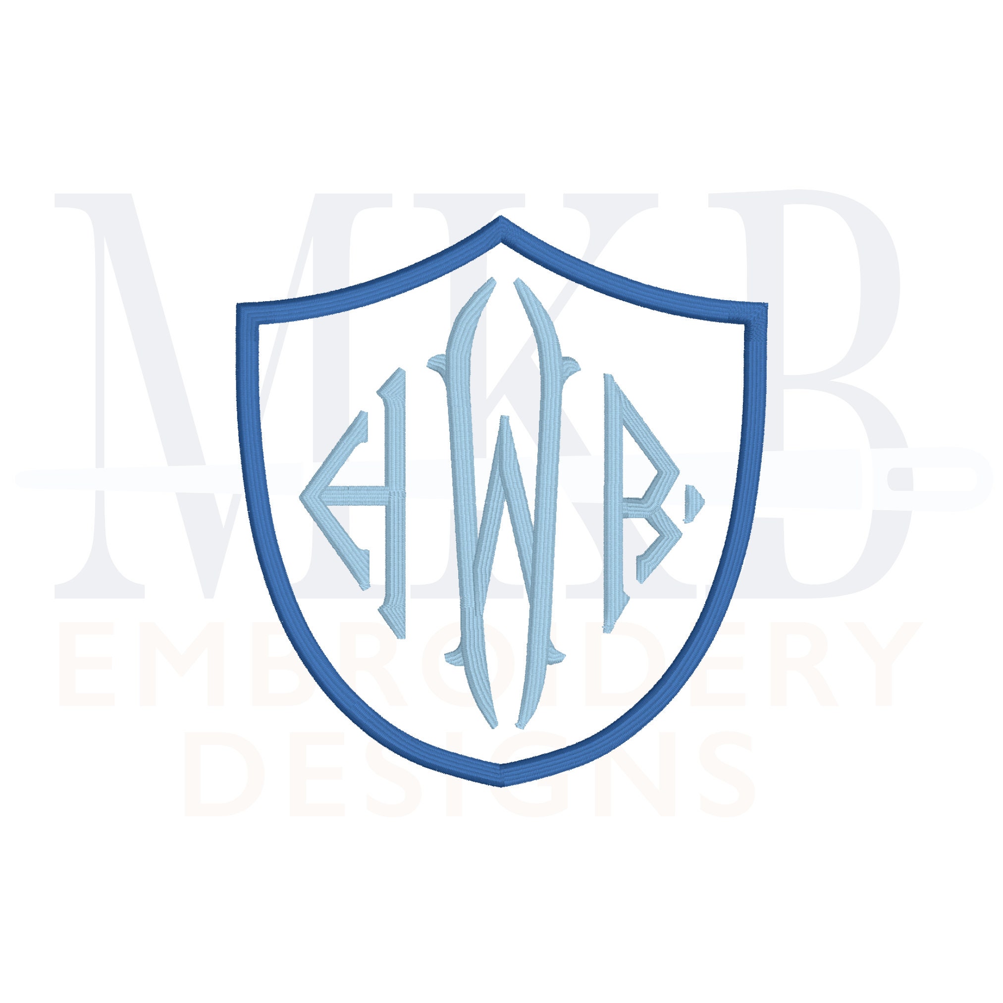 Crest Embroidery Design, Simple Monogram Frame, Shield Border, Satin ...