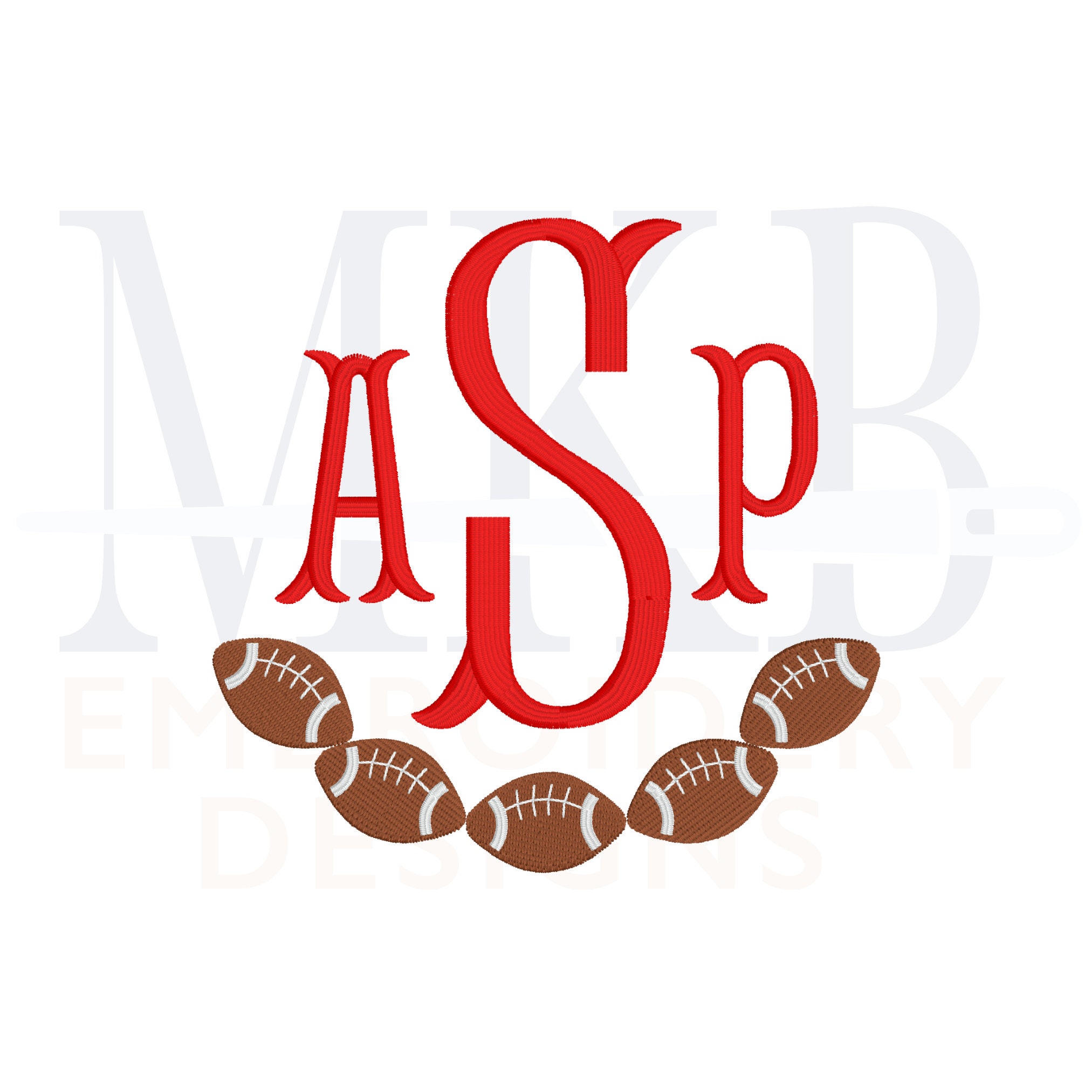 Football Laurel Frame, Football Monogram Frame, Sports Embroidery, Team ...