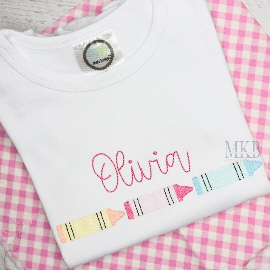 Crayon Trio LARGE, Crayon Embroidery Design, Back to School Embroidery ...