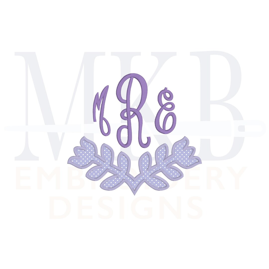 Flower Applique Frame LARGE, Tulip Applique Monogram Frame, Flower ...