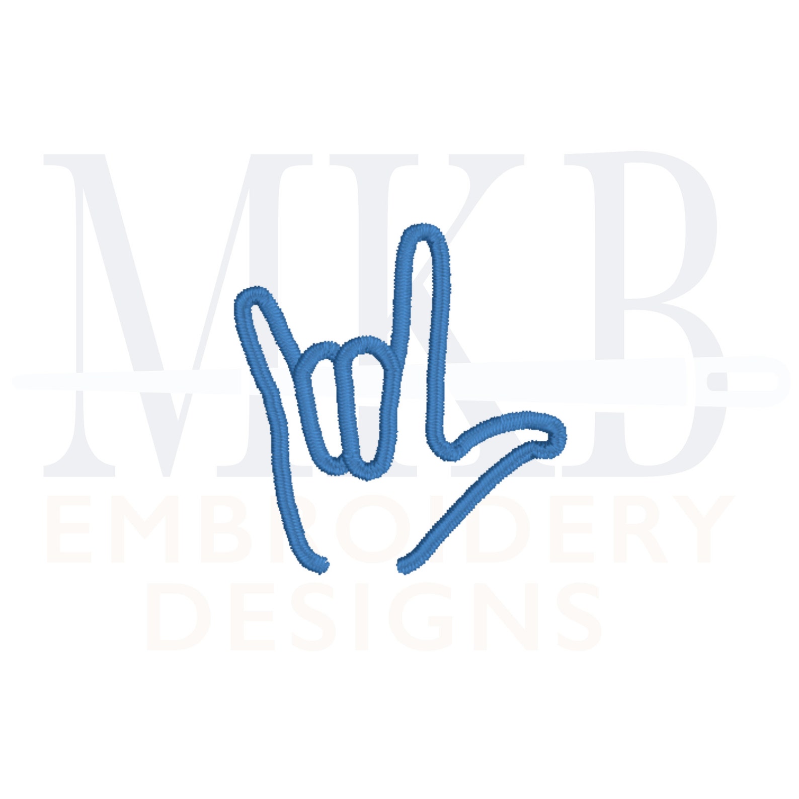I Love You Hand Sign Embroidery Design, Mini Satin Stitch, Machine ...